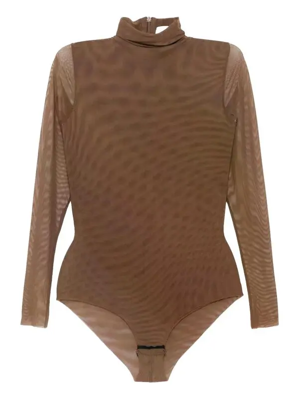 ATU BODY COUTURE Mesh-design Bodysuit - Brown