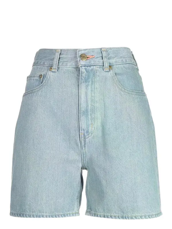 TU ES MON TRESOR The Coral High-rise Denim Shorts - Blue