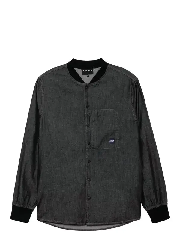 AGNES B. Rib-collar Shirt - Black