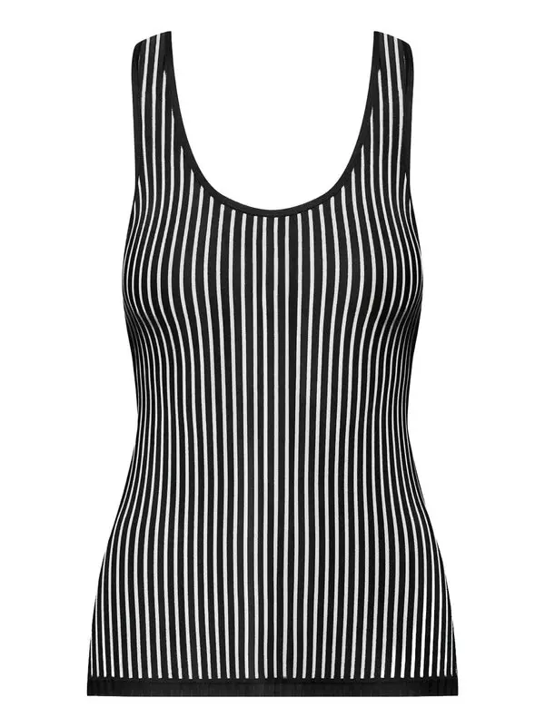 MAISON CLOSE Striped Tank Top - Black