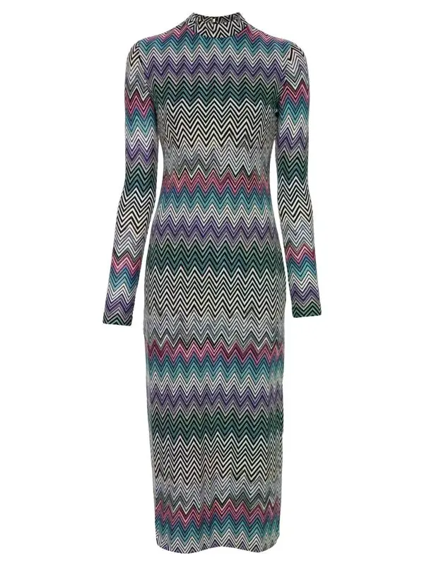 Missoni Zigzag-woven Midi Dress - Blue