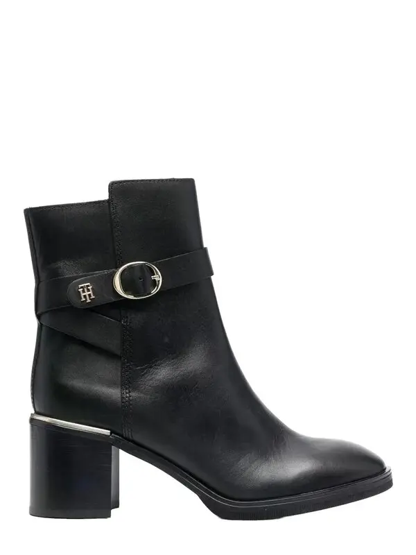 Tommy Hilfiger 70mm Side Buckle-detail Ankle Boots - Black