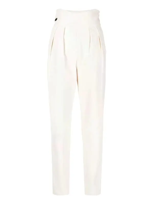 Philipp Plein High-waisted Leather Trousers - Neutrals