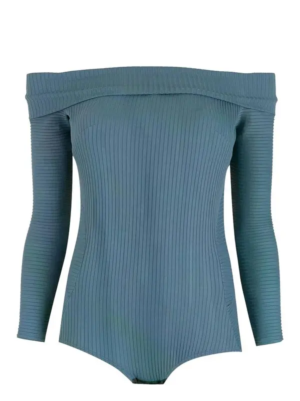 AMIR SLAMA Off-shoulder Bodysuit - Blue