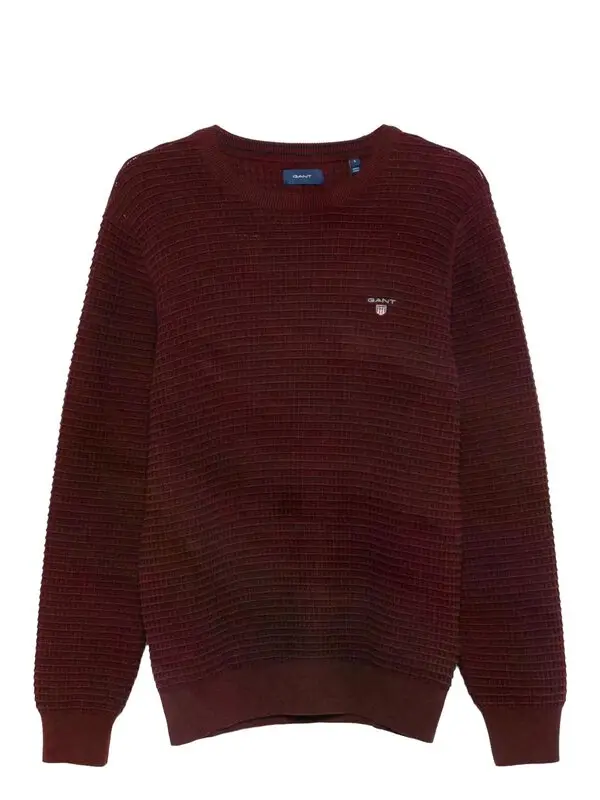 Gant Textured Cotton Sweater - Red