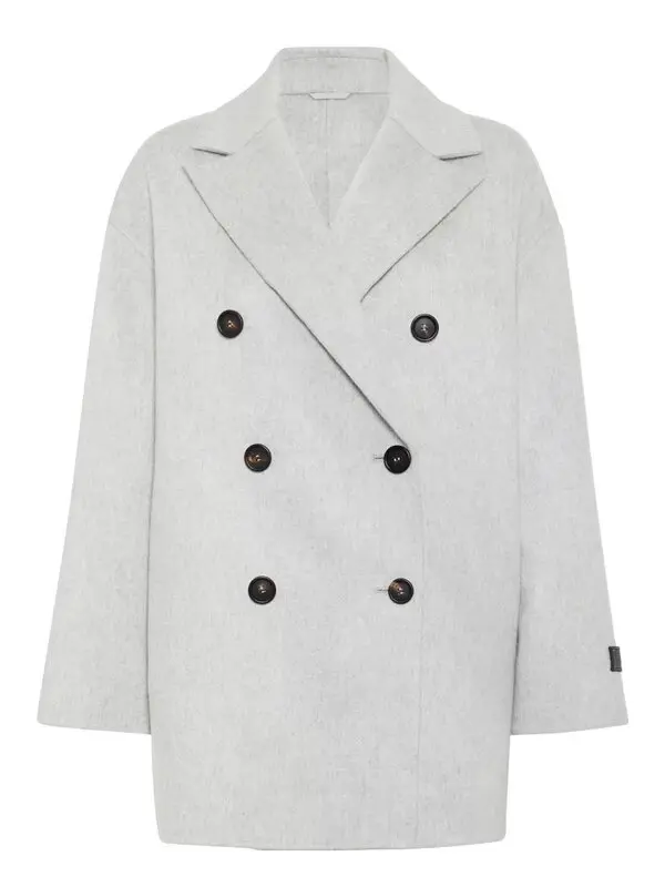 Brunello Cucinelli Cashmere Double-breasted Coat - Grey