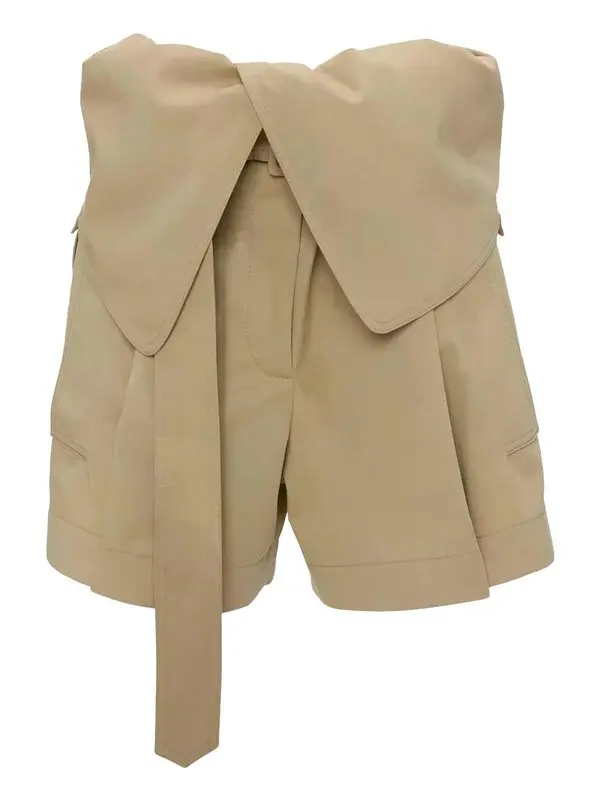 JW Anderson Fold-over Trench Shorts - Neutrals
