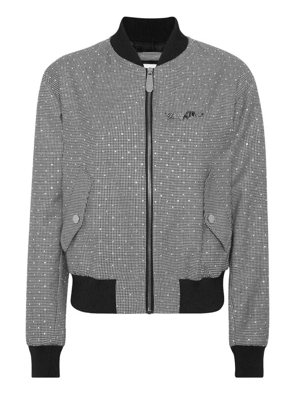 Philipp Plein Cropped Bomber Jacket - Black