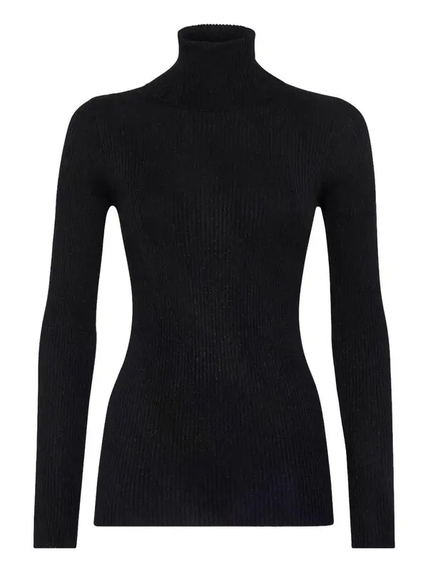 Brunello Cucinelli Roll-neck Cashmere-blend Jumper - Black