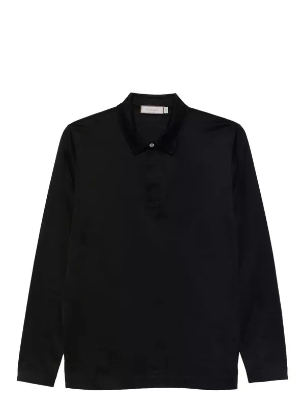 Canali Lightweight-jersey Polo Shirt - Black