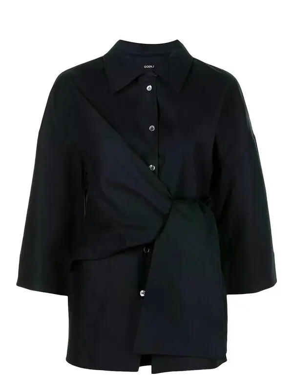 Goen.j Tie-waist Longline Shirt - Blue