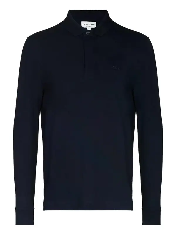 Lacoste Logo-embroidered Long-sleeve Polo Shirt - Blue