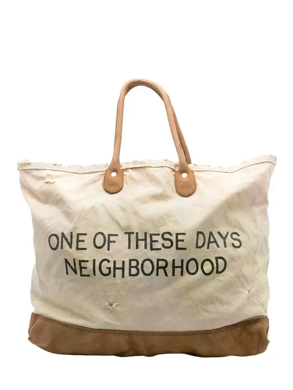 NEIGHBORHOOD Graphic-print Canvas Tote - Neutrals