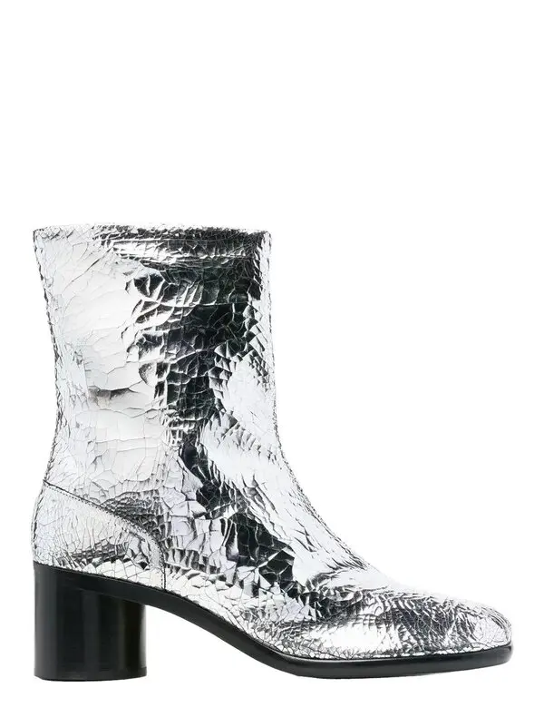 MAISON MARGIELA Tabi Broken Mirror Ankle Boots - Silver