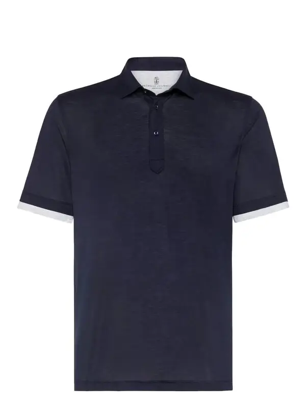 Brunello Cucinelli Jersey Polo Shirt - Blue