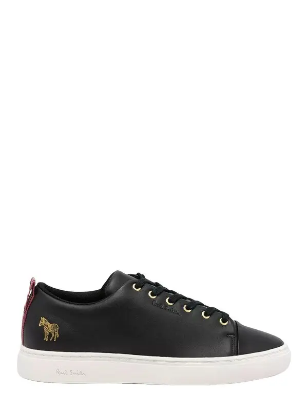 Paul Smith Zebra-patch Leather-blend Lace-up Sneakers - Black