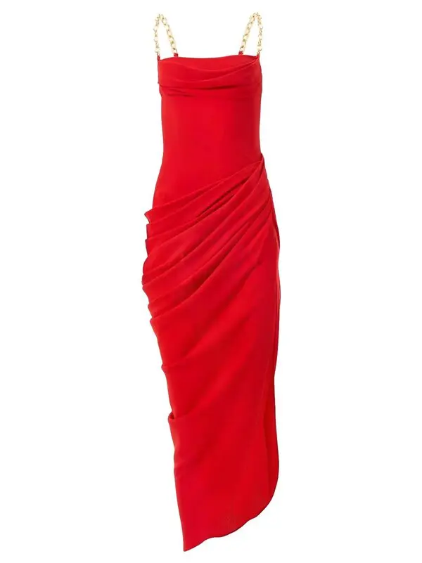 Carolina Herrera Draped Midi Dress - Red