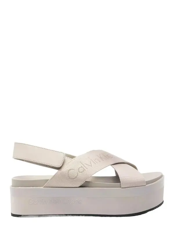 Calvin Klein 55mm Slingback Flatform Sandals - Neutrals