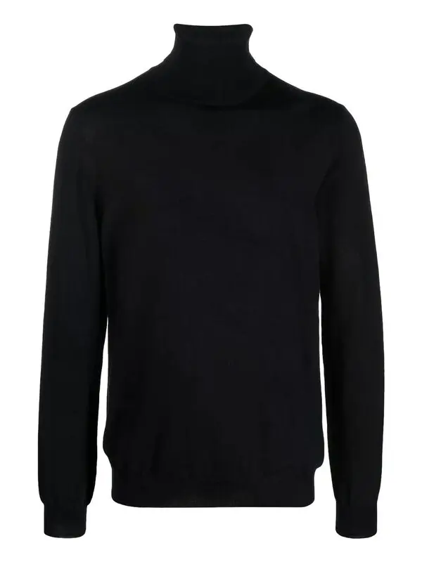 ZANONE Roll-neck Virgin Wool Blend Jumper - Black