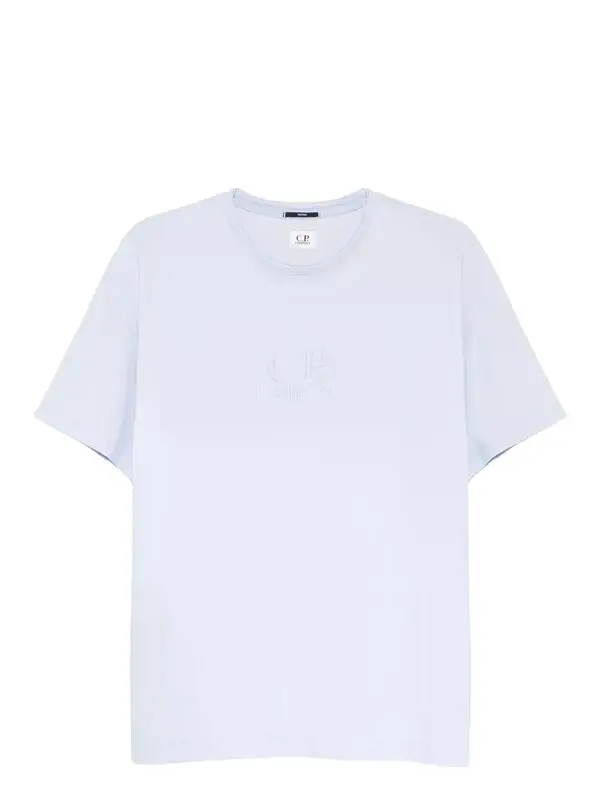 C.P. COMPANY Logo-embroidered Piqué T-shirt - Blue