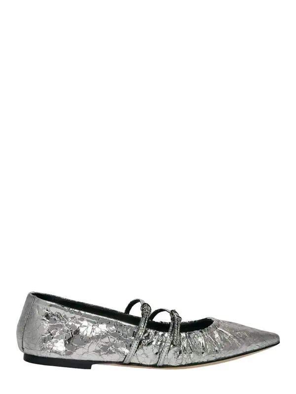 MSGM Metallic Finish Ballerina Shoes - Silver