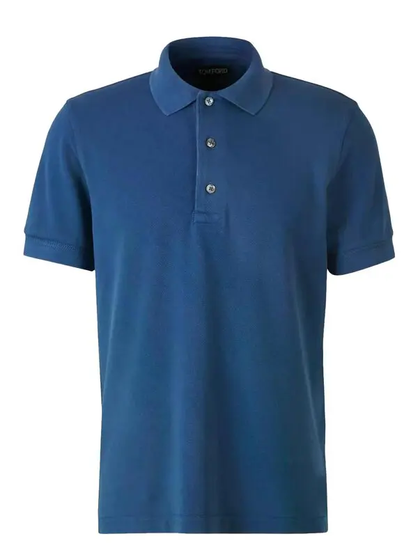 TOM FORD Short-sleeve Polo Shirt - Blue
