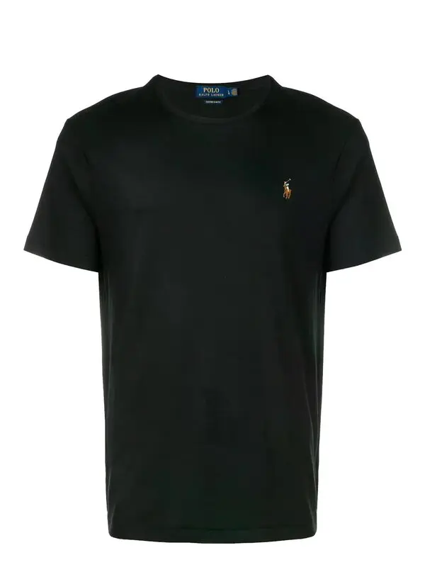 Polo Ralph Lauren Logo Embroidered T-shirt - Black