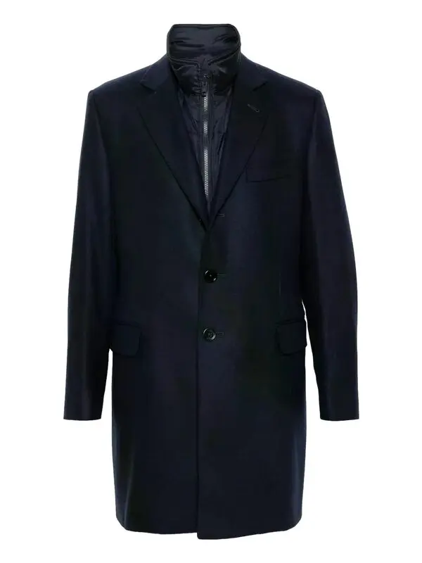 FAY Wool-cashmere Blend Layered Coat - Blue