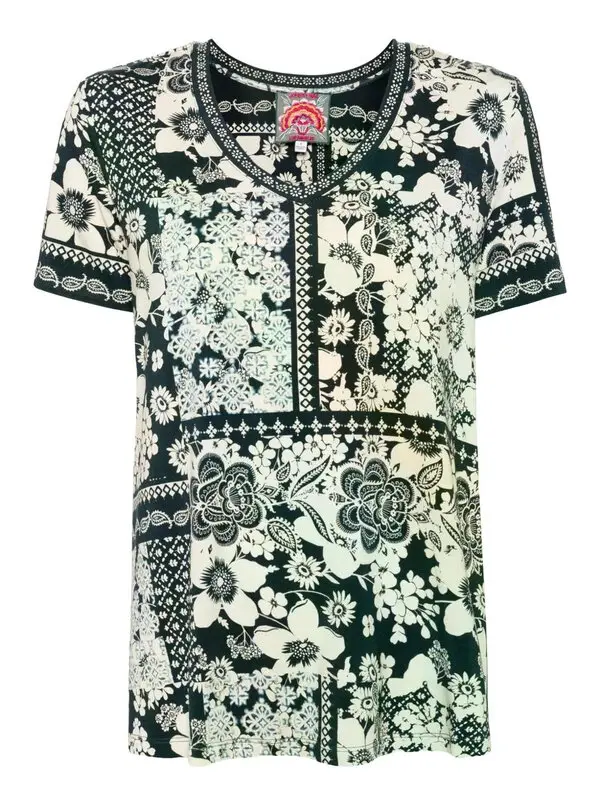 Johnny Was Janie Favorite Short Sleeve Tee - Neutrals