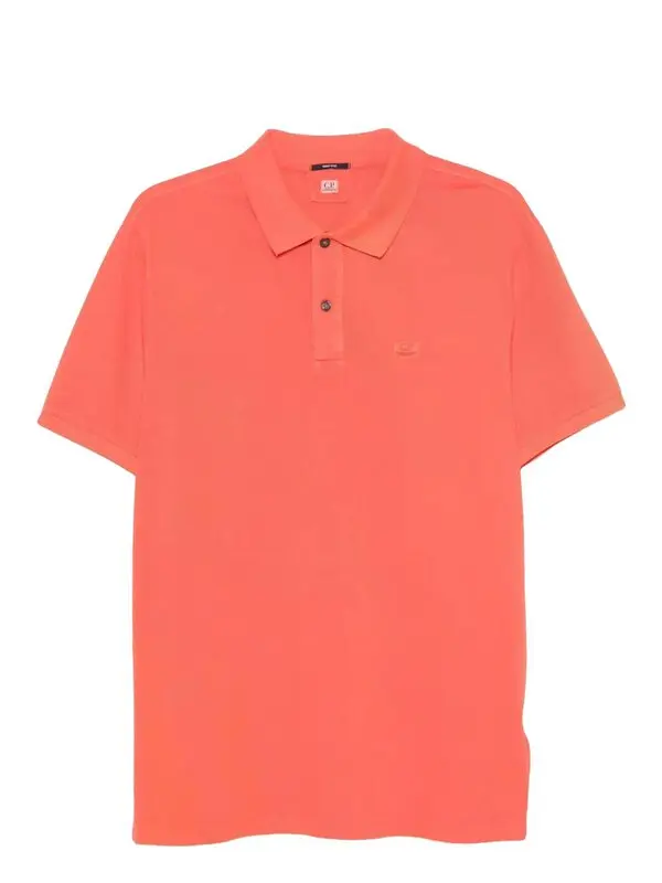 C.P. COMPANY Logo-embroidered Polo Shirt - Orange