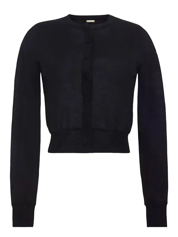Adam Lippes Fine-knit Cropped Cardigan - Black