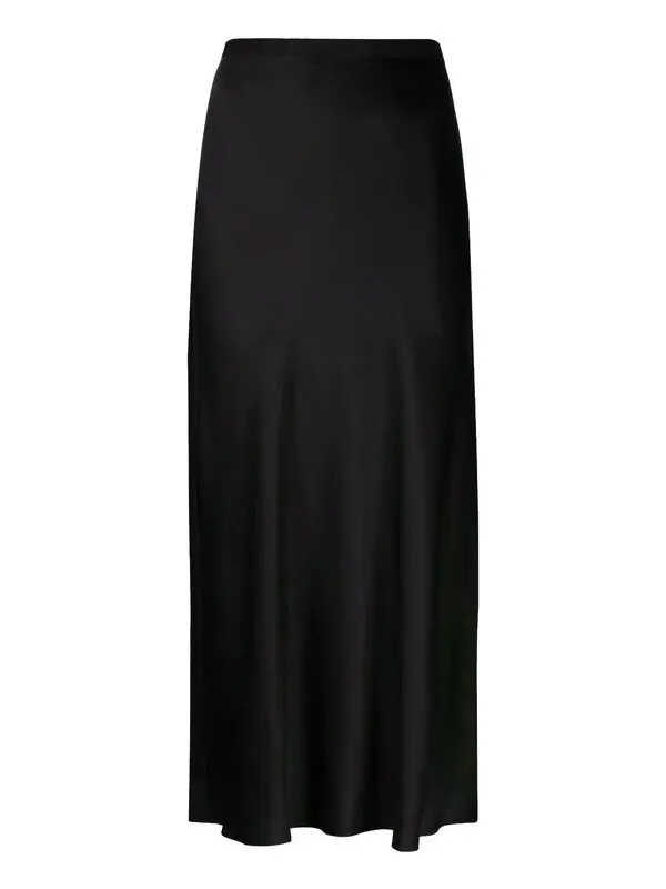 ANINE BING Bar Fluted Silk Skirt - Black