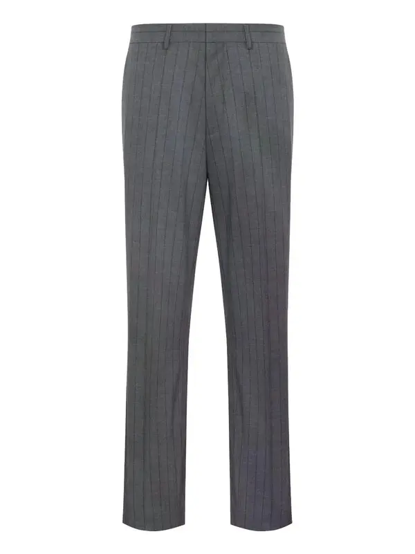 Moschino Pinstripe Virgin Wool Trousers - Grey
