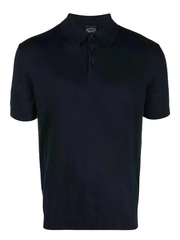 Paul & Shark Logo-patch Cotton Polo Shirt - Blue