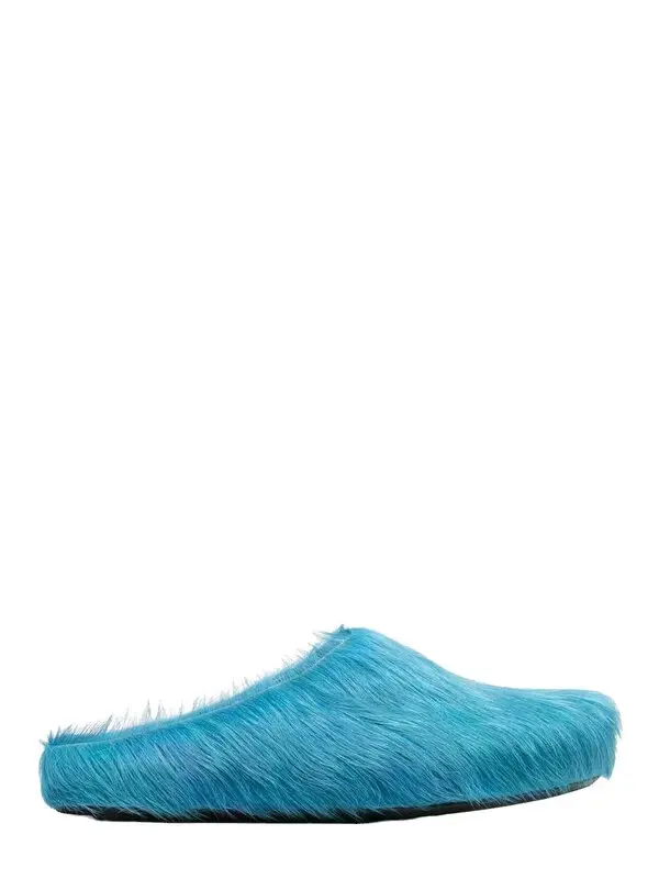 Marni Fussbet Sabot Calf-hair Mules - Blue