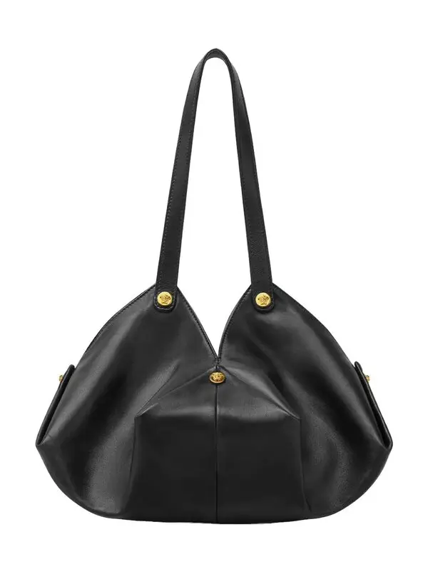 Versace Protea Shoulder Bag In Lambskin - Black