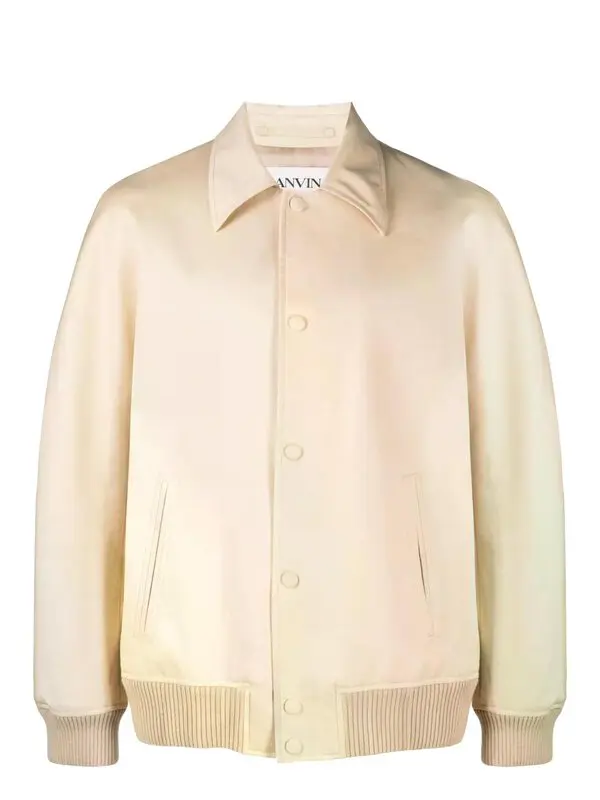 LANVIN Pointed-collar Bomber Jacket - Neutrals