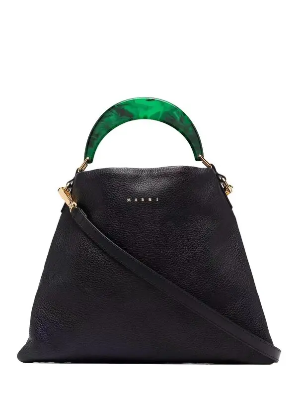 Marni Venice Leather Tote Bag - Black