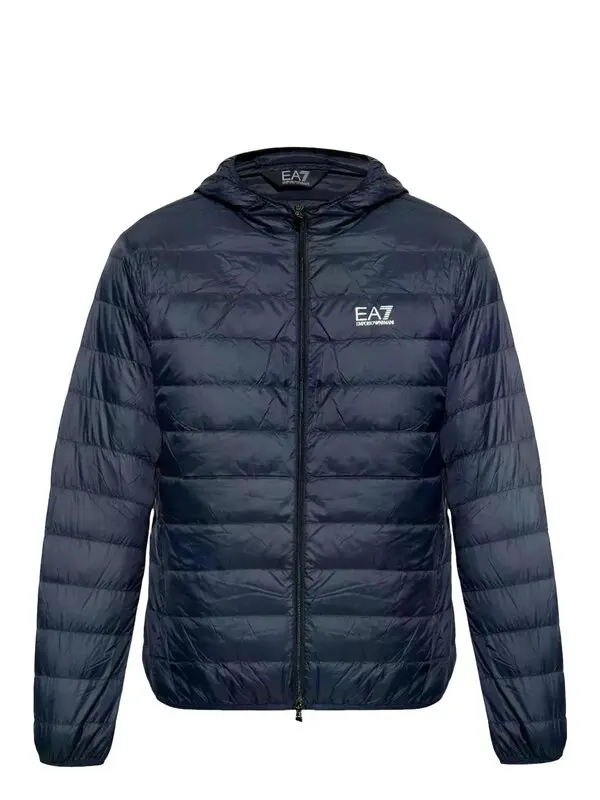 EA7 Logo-print Padded Jacket - Blue