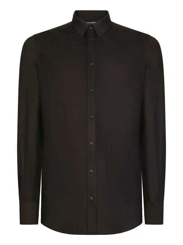Dolce & Gabbana Long-sleeve Cotton-blend Shirt - Black