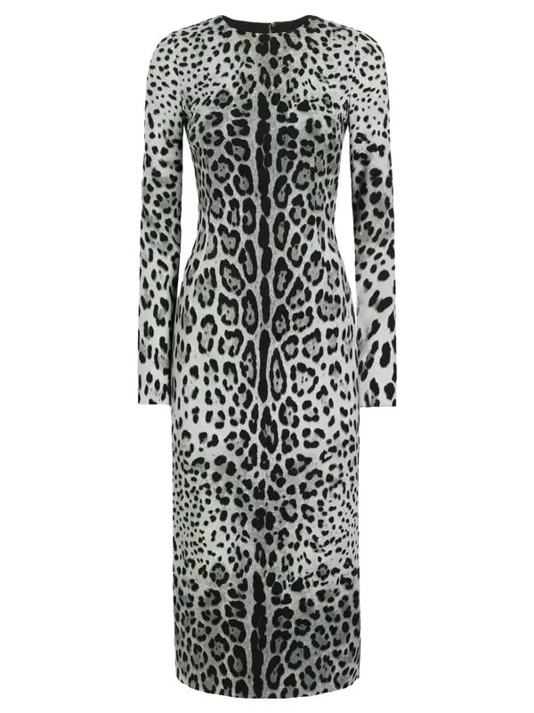 Dolce & Gabbana Leopard-print Dress - Grey