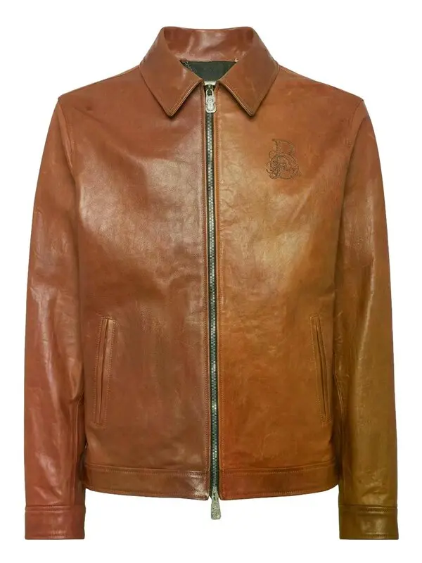 BILLIONAIRE Logo-embroidered Jacket - Brown