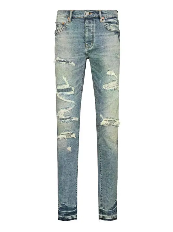 PURPLE BRAND P001 Vintage Distressed Skinny Jeans - Blue