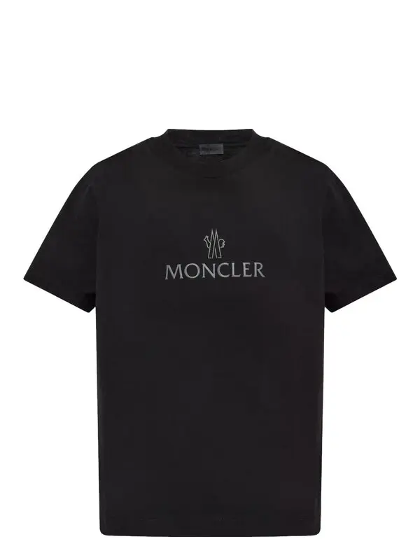 Moncler Logo Cotton T-shirt - Black