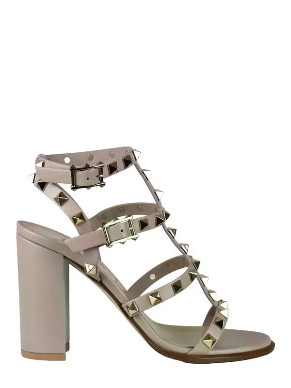 Valentino Garavani Rockstud Leather Sandals - Neutrals