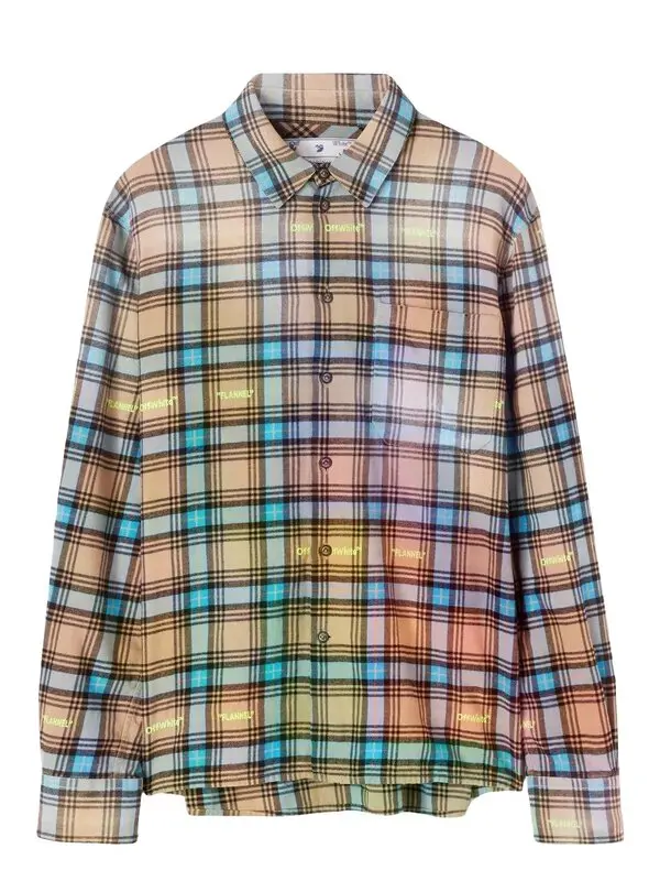 Off-White Check-print Long-sleeve Shirt - Brown