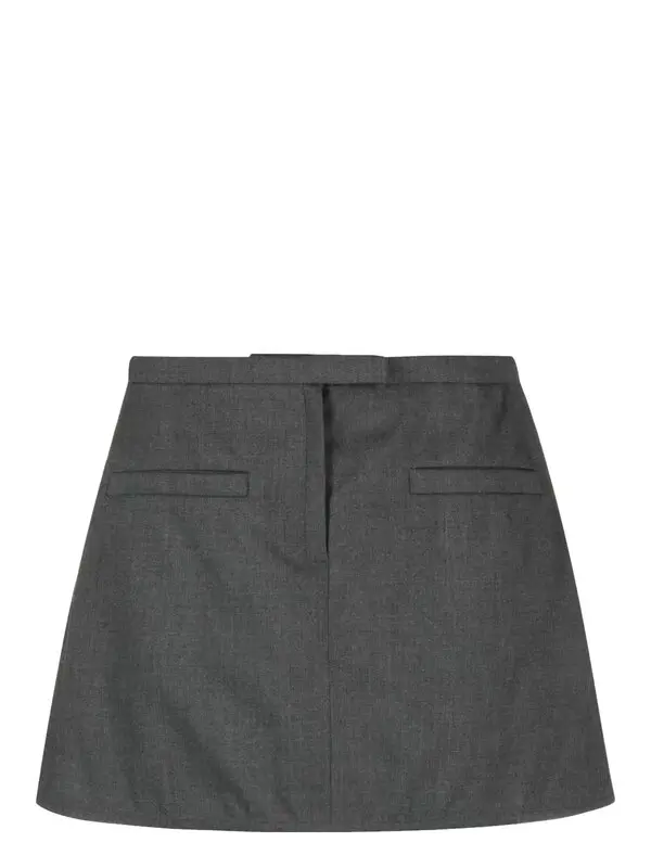 COURREGES Logo-appliqué Trapeze Miniskirt - Grey
