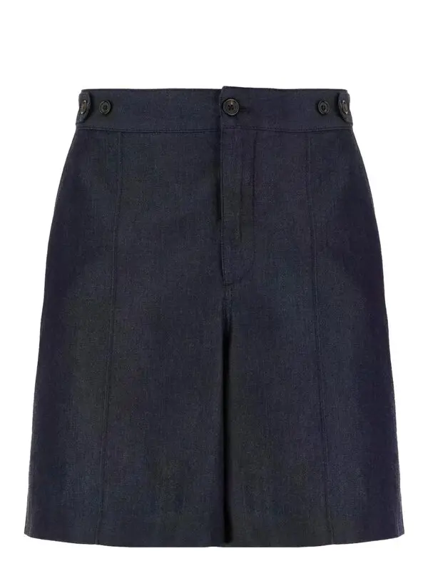 Alexander McQueen High-waisted Denim Shorts - Blue