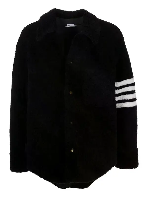 Thom Browne 4-bar Shearling Jacket - Blue