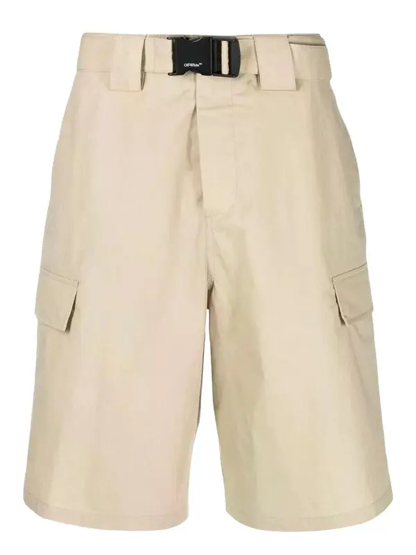 Off-White High-waisted Bermuda Shorts - Neutrals